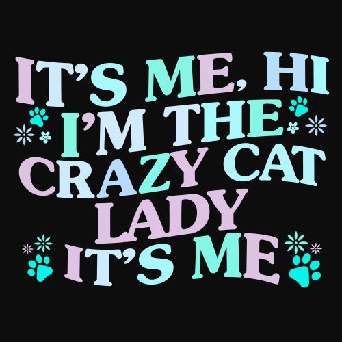 It’s Me, Hi I’m The Crazy Cat Lady Standard Tee Black - iHeartCats.com