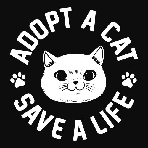 Adopt A Cat - Save A Life Standard Tee Black - iHeartCats.com