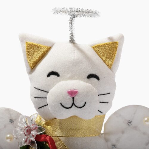 A ‘Christmas Miracle’ Angel Cat Tree Topper- Lighted Poinsettia Garland ...